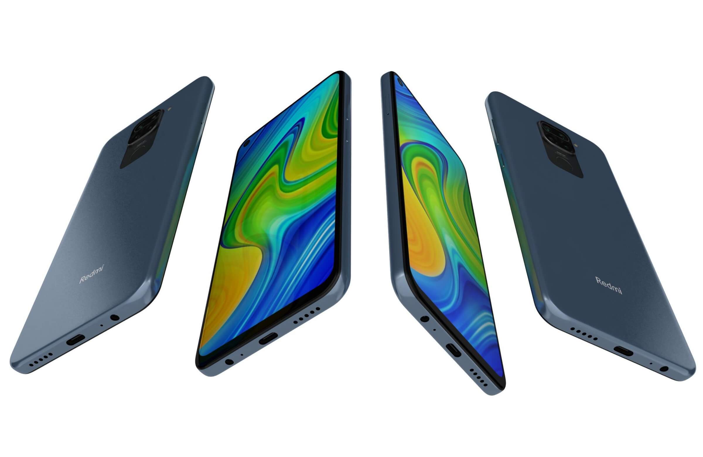 Xiaomi Redmi Note 9 Blue - 3D Model by Rever_Art
