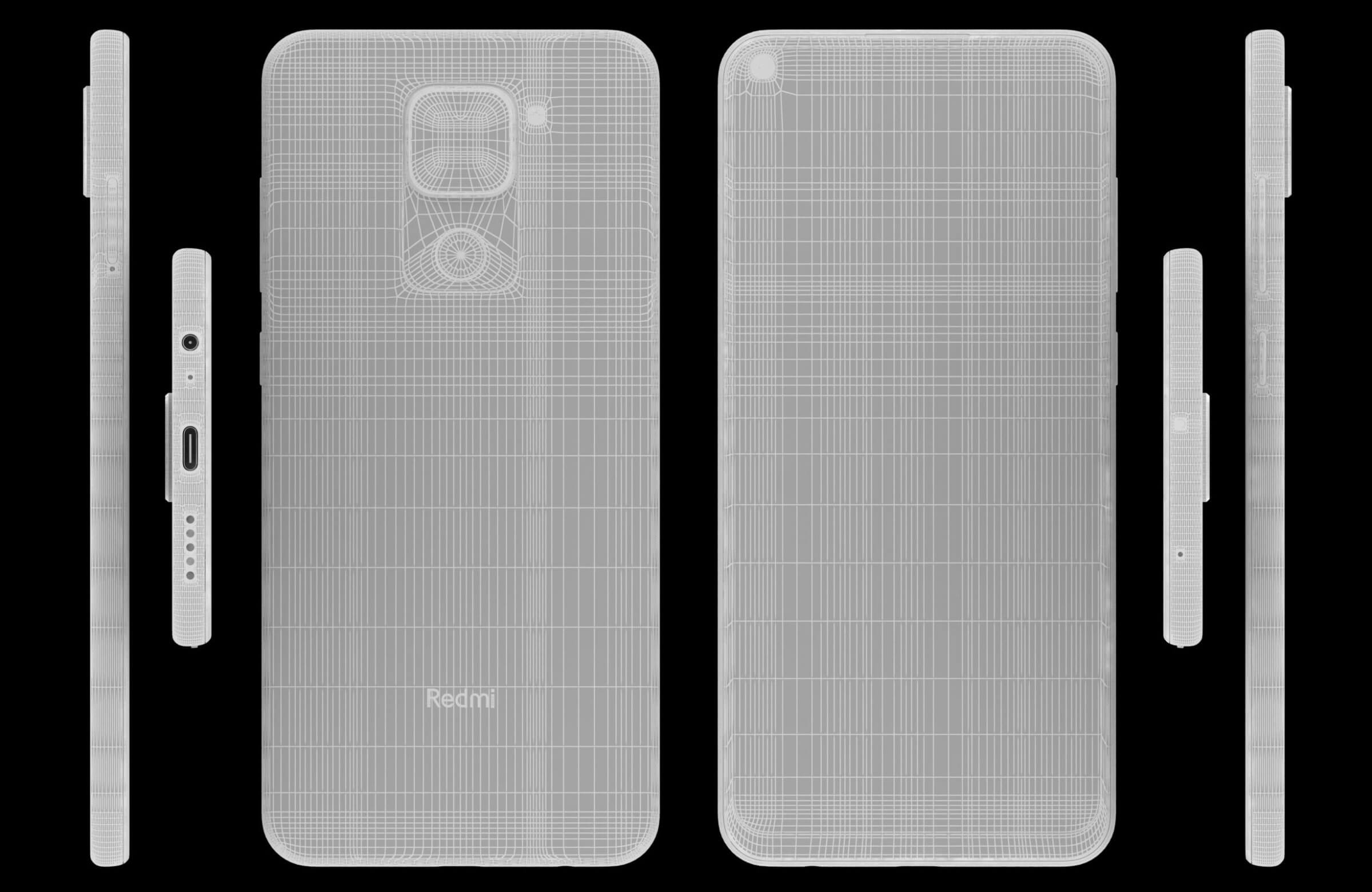 Xiaomi Redmi Note 9 Blue - 3D Model by Rever_Art