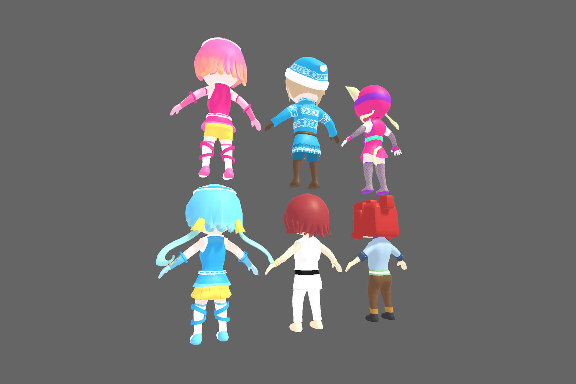 Low Poly 12 Girls - Fantasy Characters Pack 3D Model by Revereel Studio