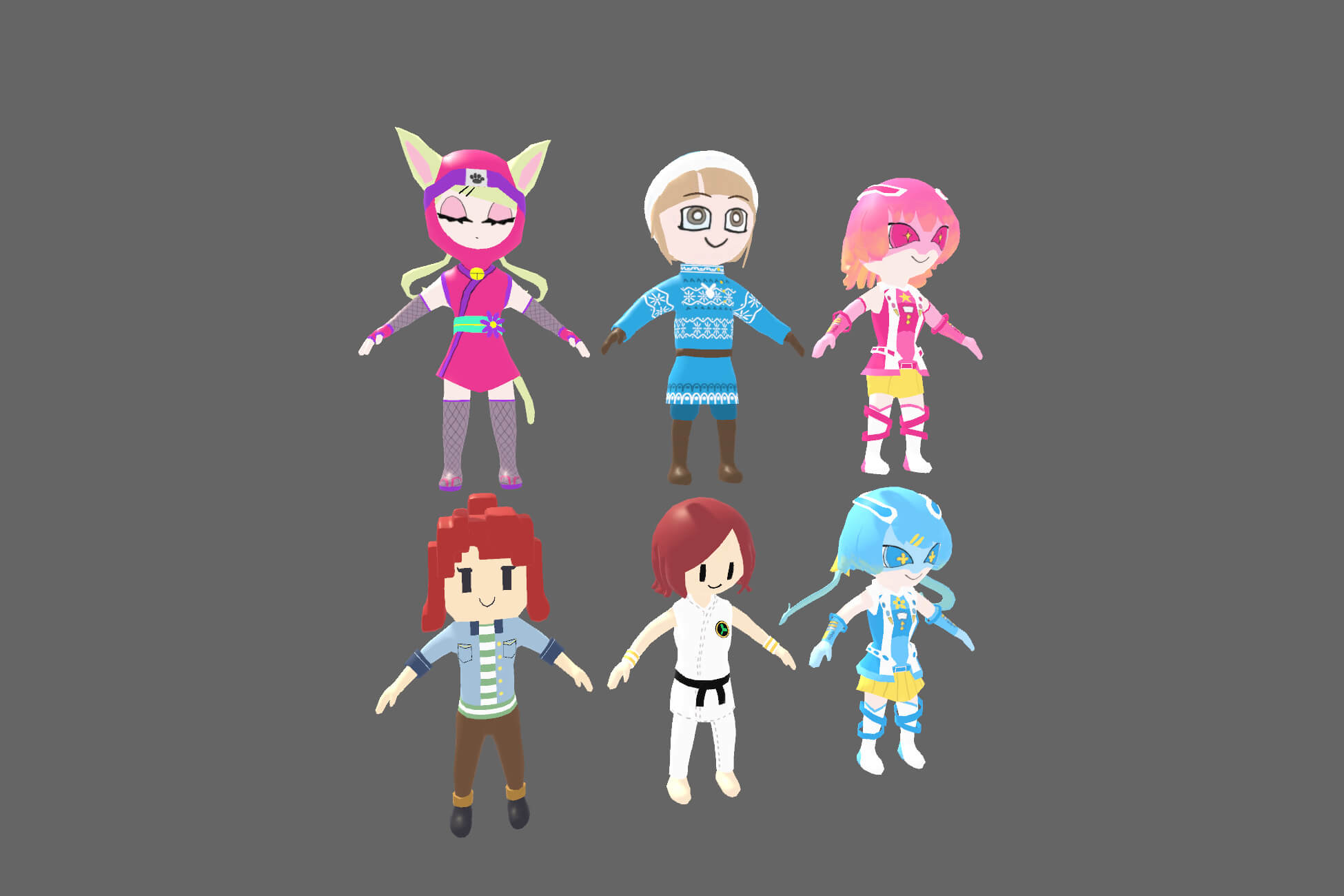 Low Poly 12 Girls - Fantasy Characters Pack 3D Model by Revereel Studio