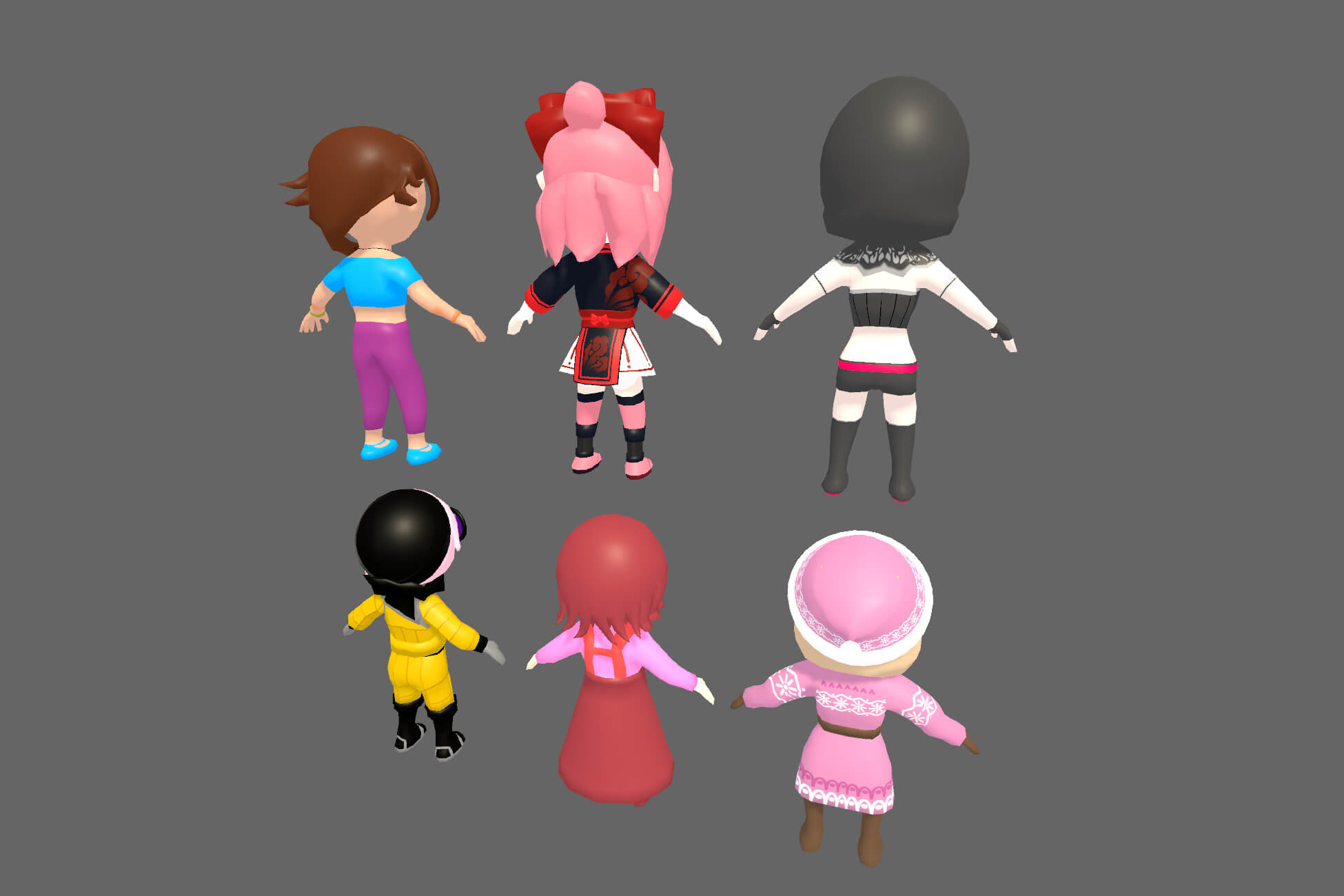 Low Poly 12 Girls - Fantasy Characters Pack 3D Model by Revereel Studio