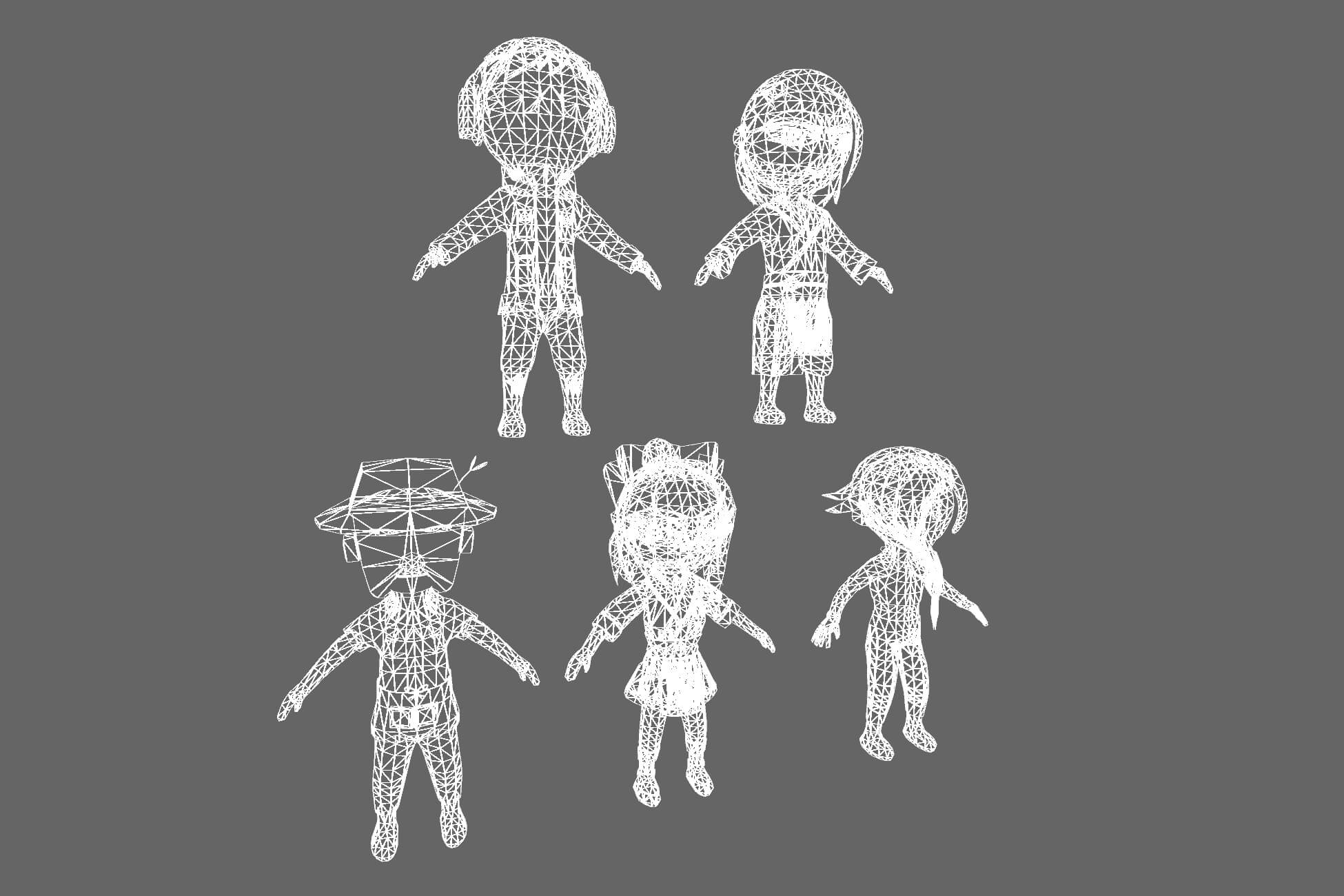 Low Poly 20 Casual Humanoids - Fantasy Characters Pack 3D Model by ...