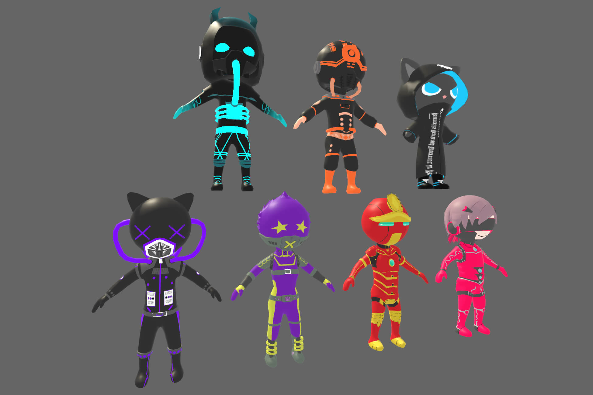 Low Poly 7 Sci-Fi Heros - Fantasy Characters Pack 3D Model by Revereel ...