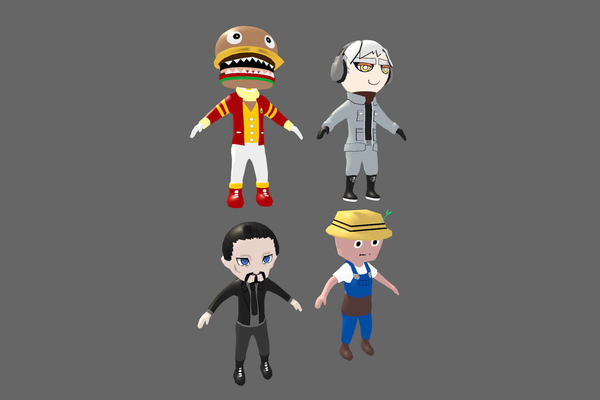 Low Poly 8 Profession - Fantasy Characters Pack 3D Model by Revereel Studio
