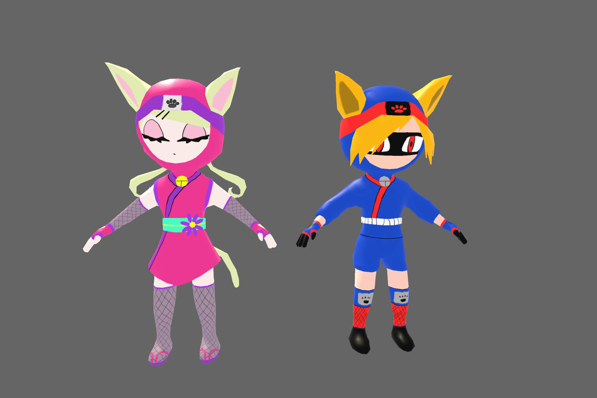 Low Poly Anime Ninja Cat - Fantasy Characters Pack 3D Model by Revereel ...