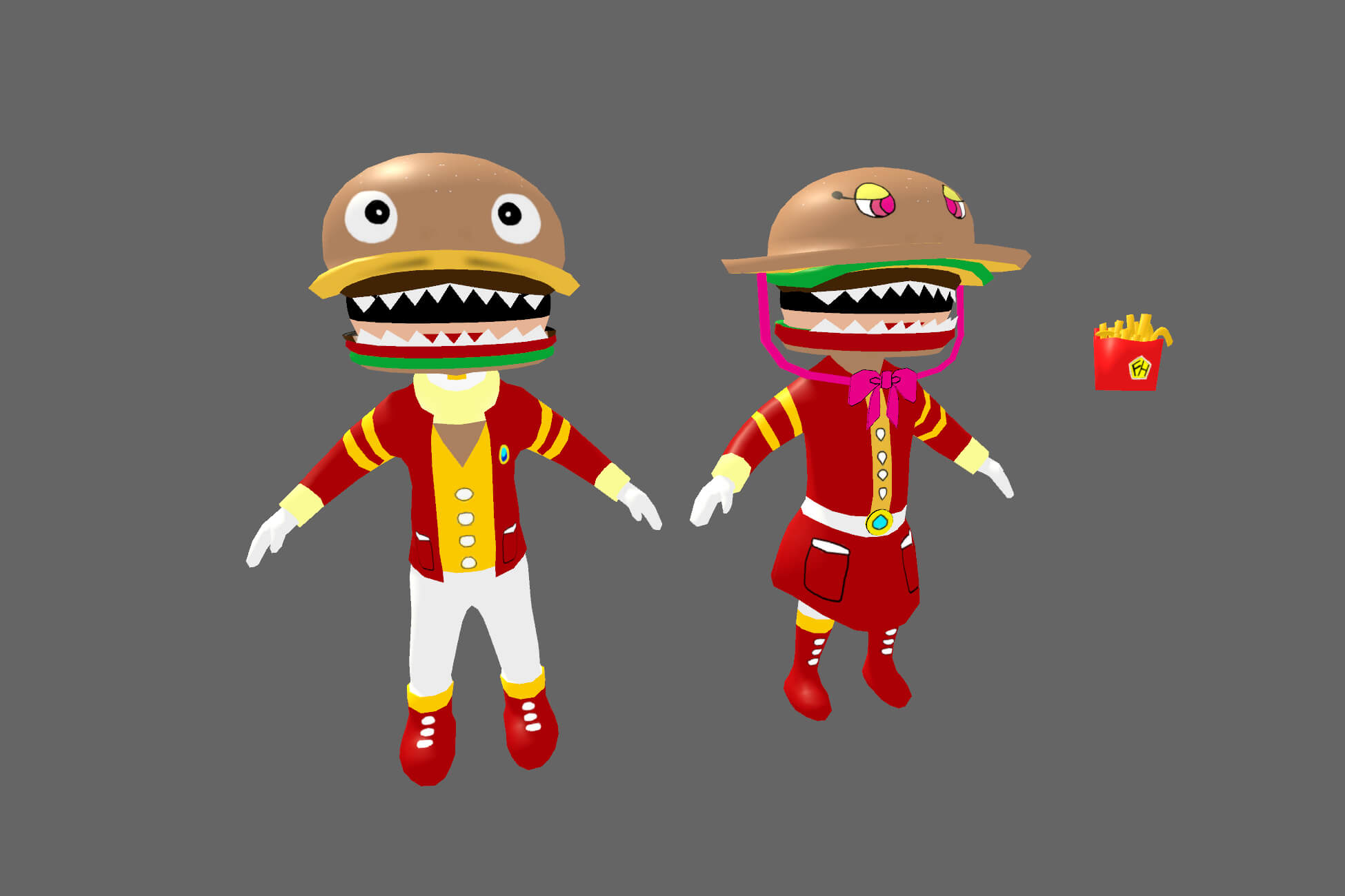 Low Poly Burger Humanoid - Fantasy Characters Pack 3D Model by Revereel ...