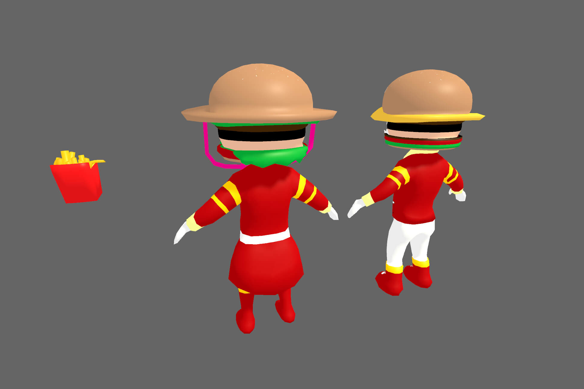Low Poly Burger Humanoid - Fantasy Characters Pack 3D Model by Revereel ...