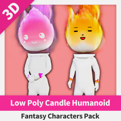 Low Poly Candle Humanoid - Fantasy Characters Pack 3D Model by Revereel ...
