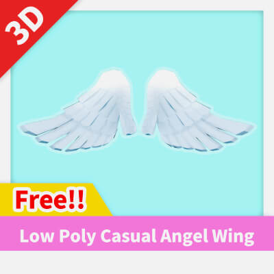 Low Poly Casual Angel Wing - Free 3D Model by Revereel Studio