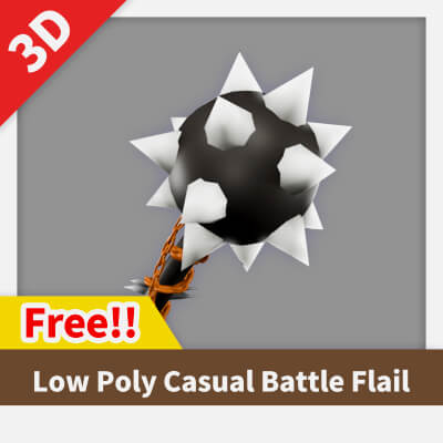 Low Poly Casual Battle Flail - Free 3D Model by Revereel Studio