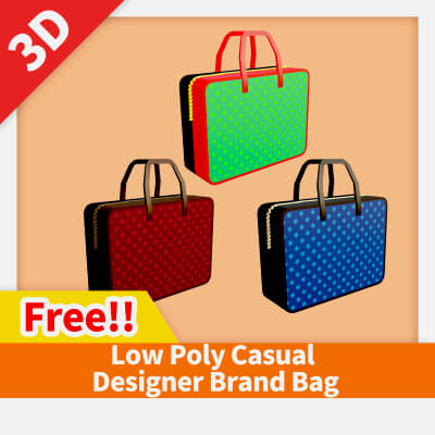 Low Poly Casual Designer Brand Bag - Free 3D Model by Revereel Studio