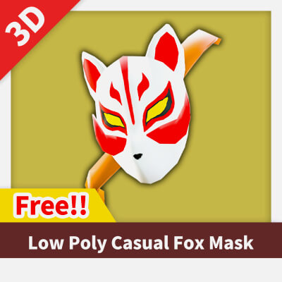 Low Poly Casual Fox Mask - Free 3D Model by Revereel Studio