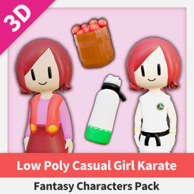 Low Poly Casual Girl Karate - Fantasy Characters Pack 3D Model by ...