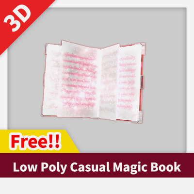Low Poly Casual Magic Book - Free 3D Model by Revereel Studio
