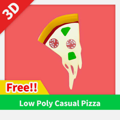 Low Poly Casual Pizza - Free 3D Model by Revereel Studio