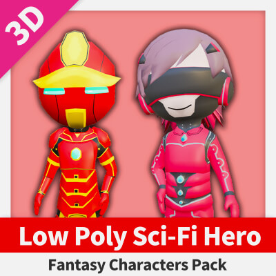 Low Poly Sci-Fi Hero - Fantasy Characters Pack 3D Model by Revereel Studio