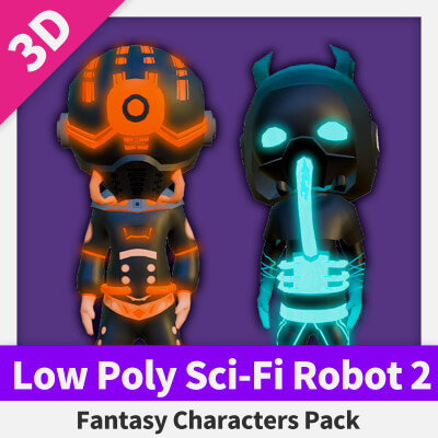 Low Poly Sci-Fi Robot 2 - Fantasy Characters Pack 3D Model by Revereel ...