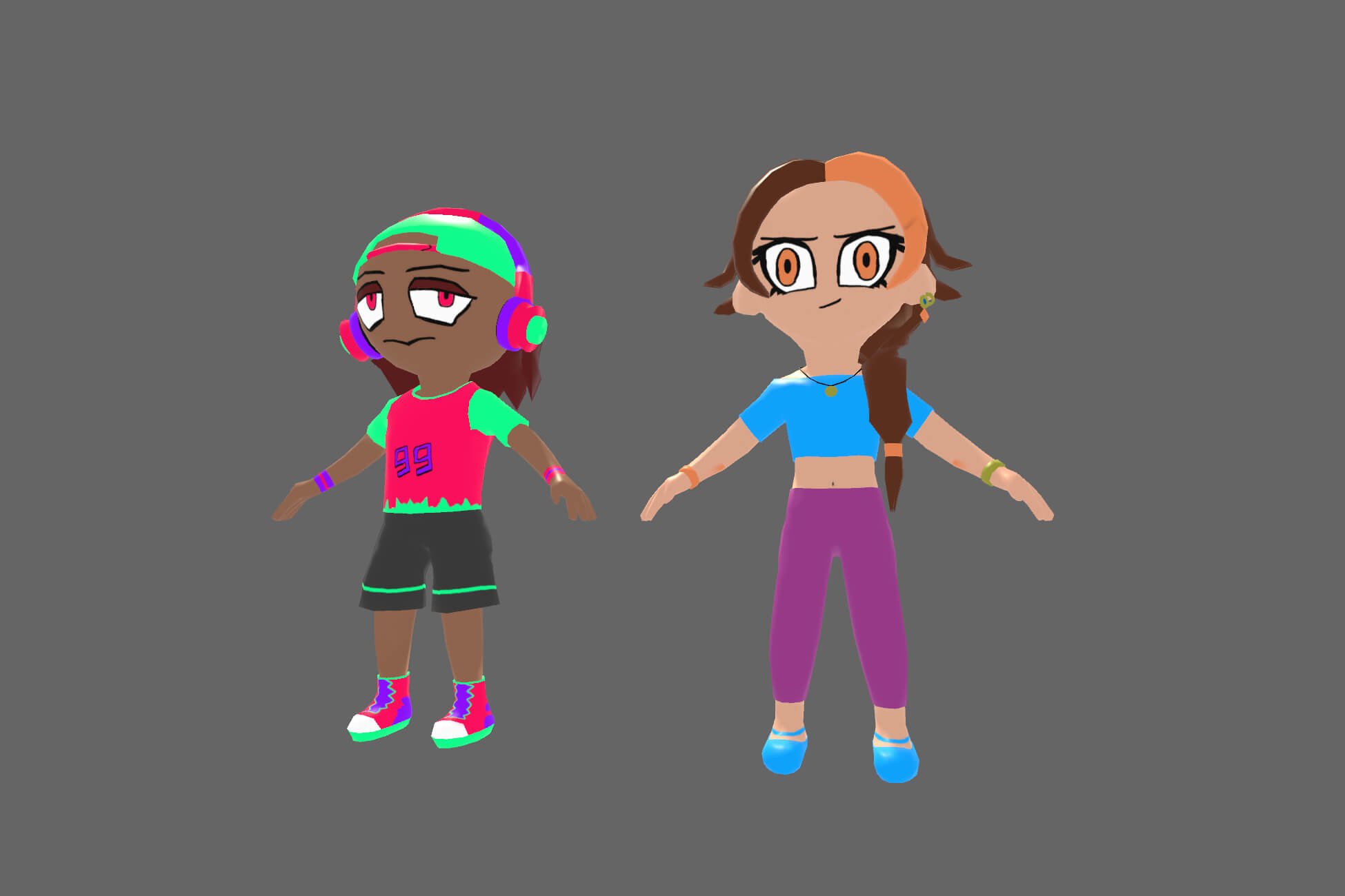 Low Poly Street Hip & Hop Boy and Girl - Fantasy Charact 3D Model by ...