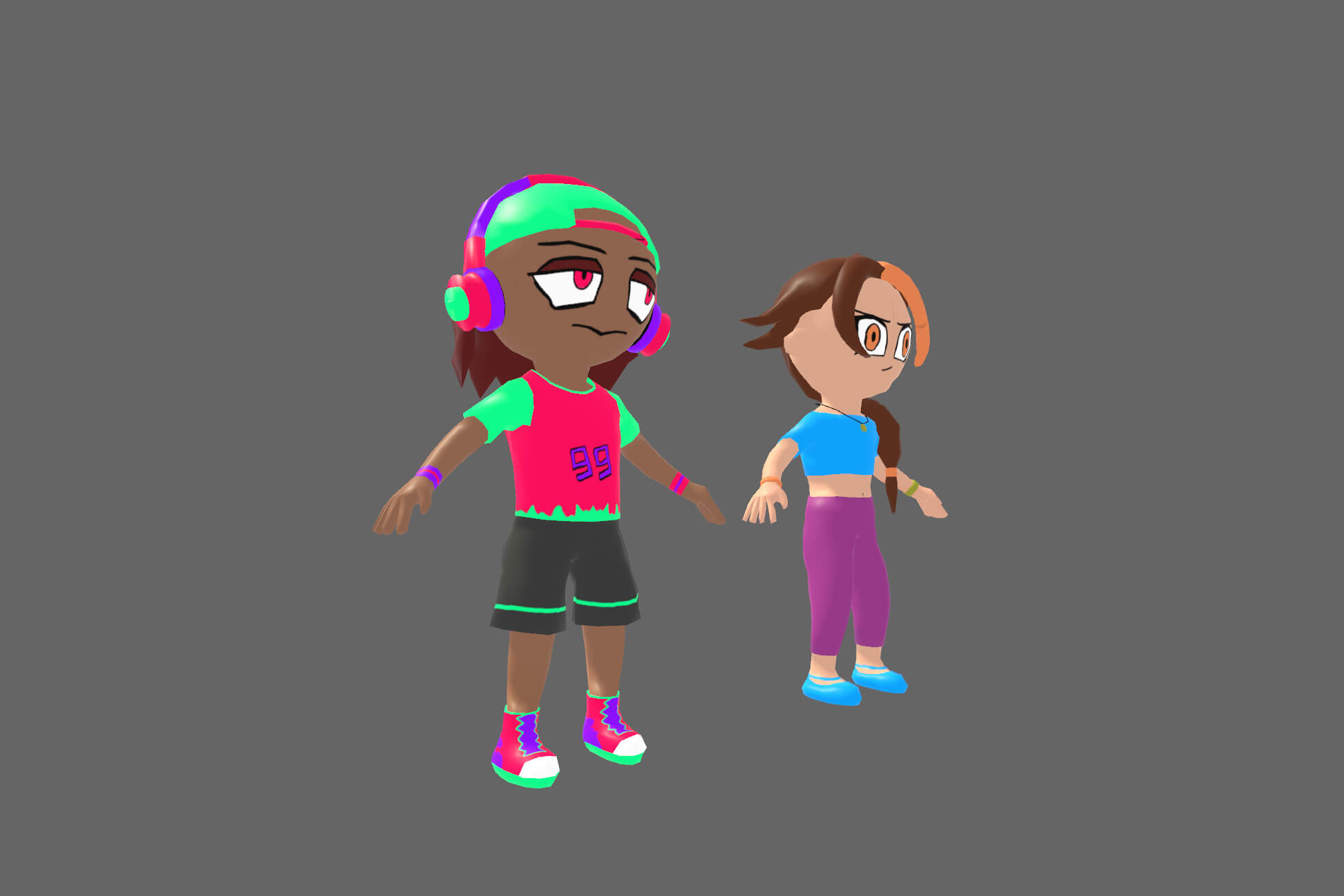 Low Poly Street Hip & Hop Boy and Girl - Fantasy Charact 3D Model by ...