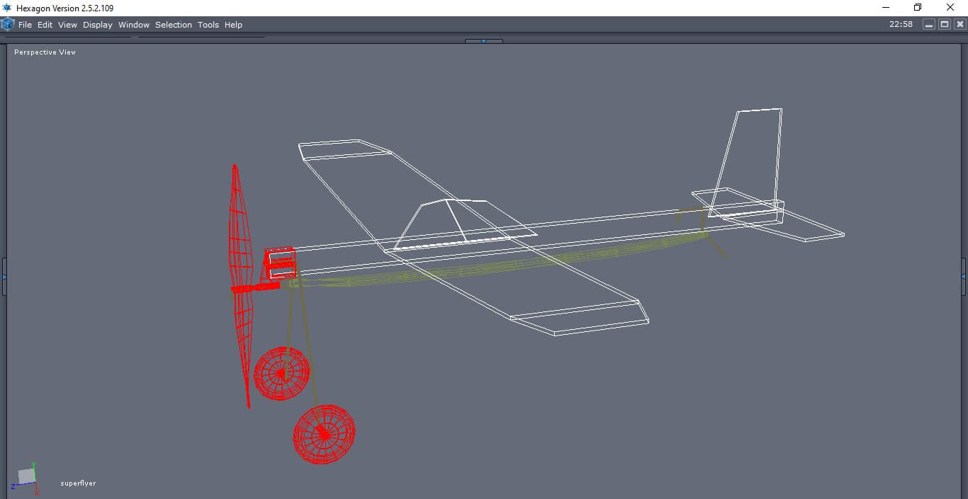 Super Flyer Rubber Band Powered Airplane - Free 3D Model by richimoto