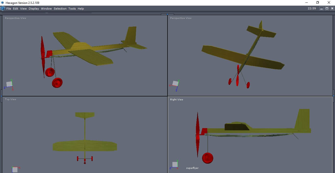 Super Flyer Rubber Band Powered Airplane - Free 3D Model by richimoto