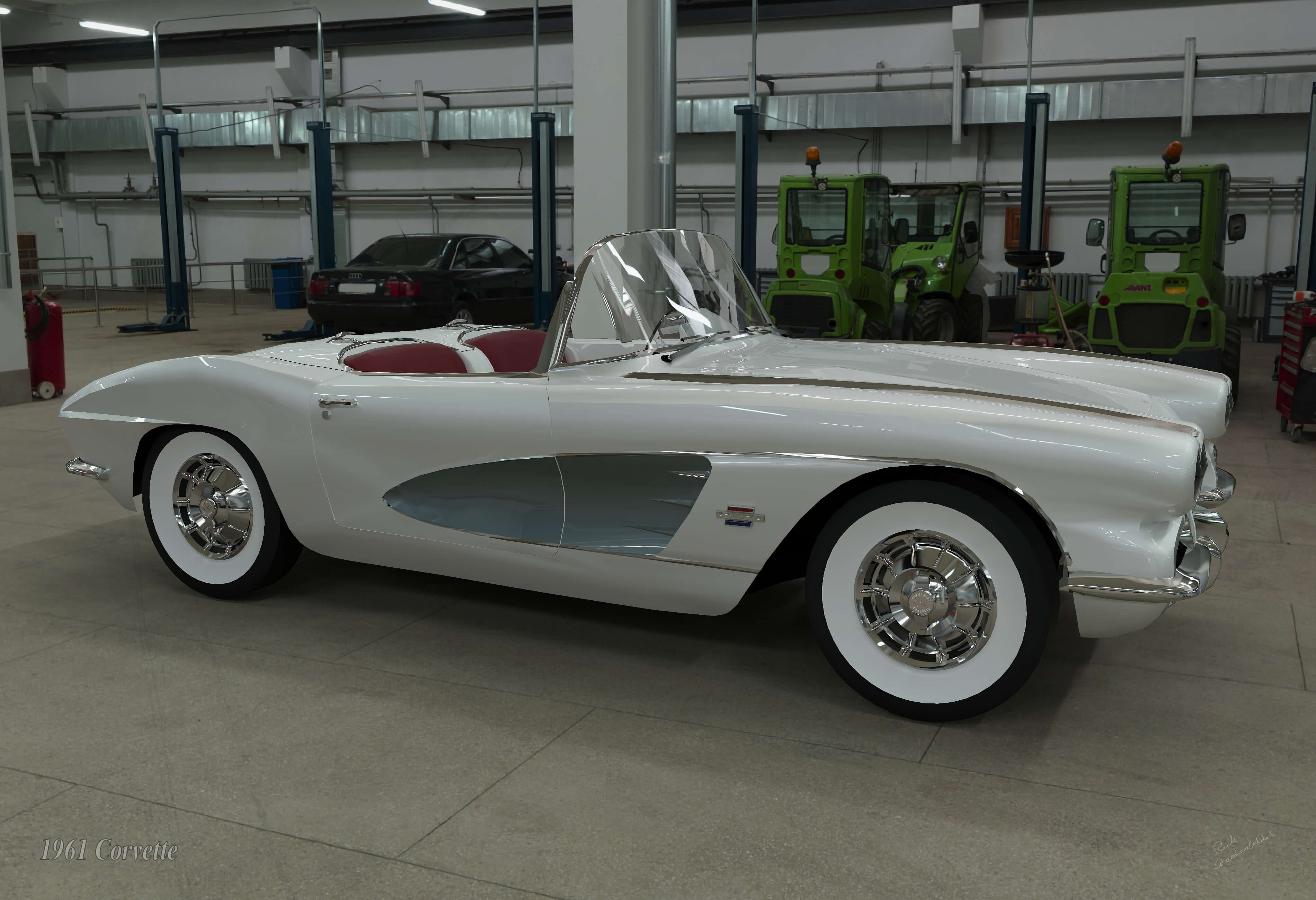 1961 Corvette 3D Render, Digital Art by RickWesh