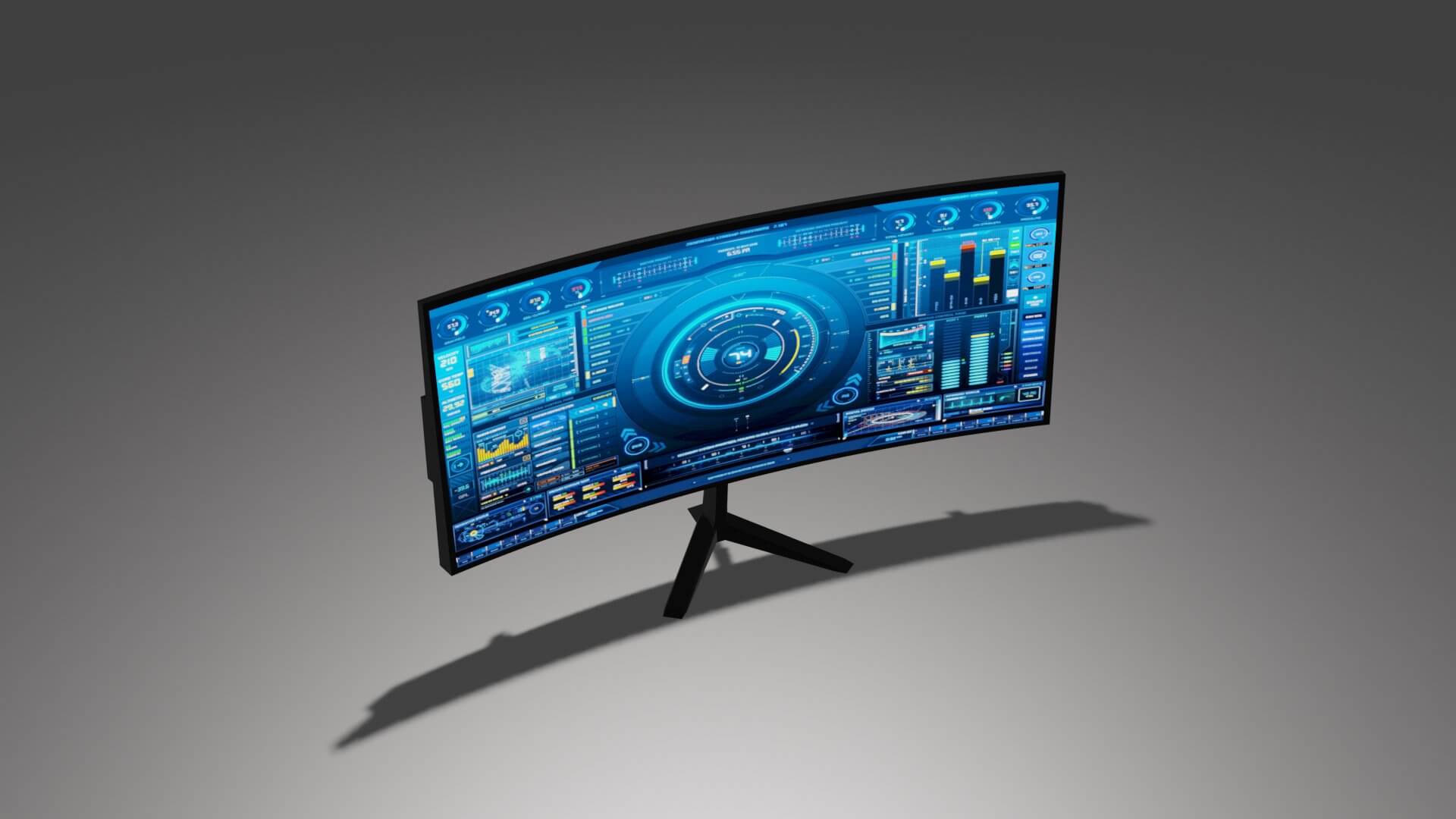 Basic Curved Monitor - 3D Model by ricoyhm