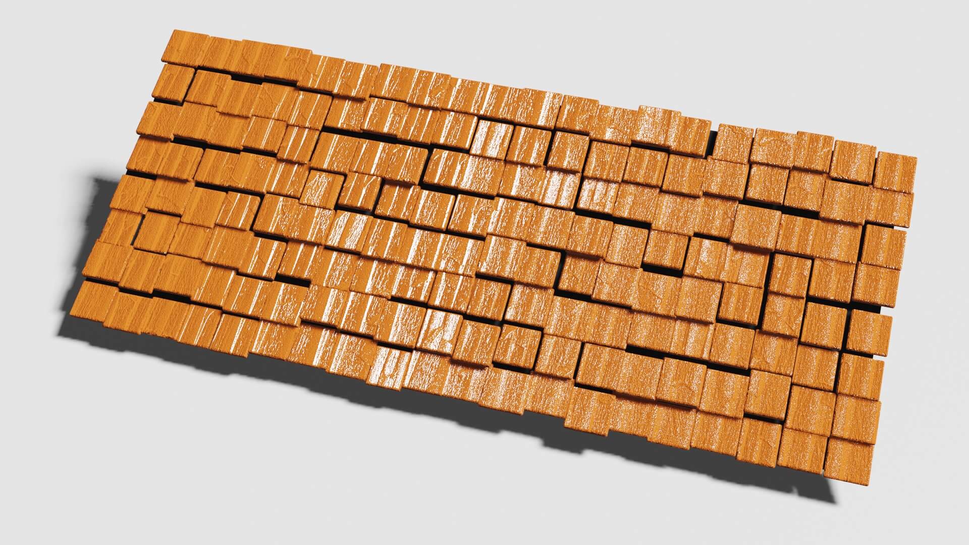 Basic Random Wood Textured Roof #1 - 3D Model by ricoyhm