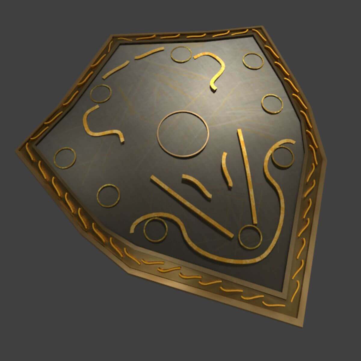 Gold Shield - Free 3D Model by Rio3115