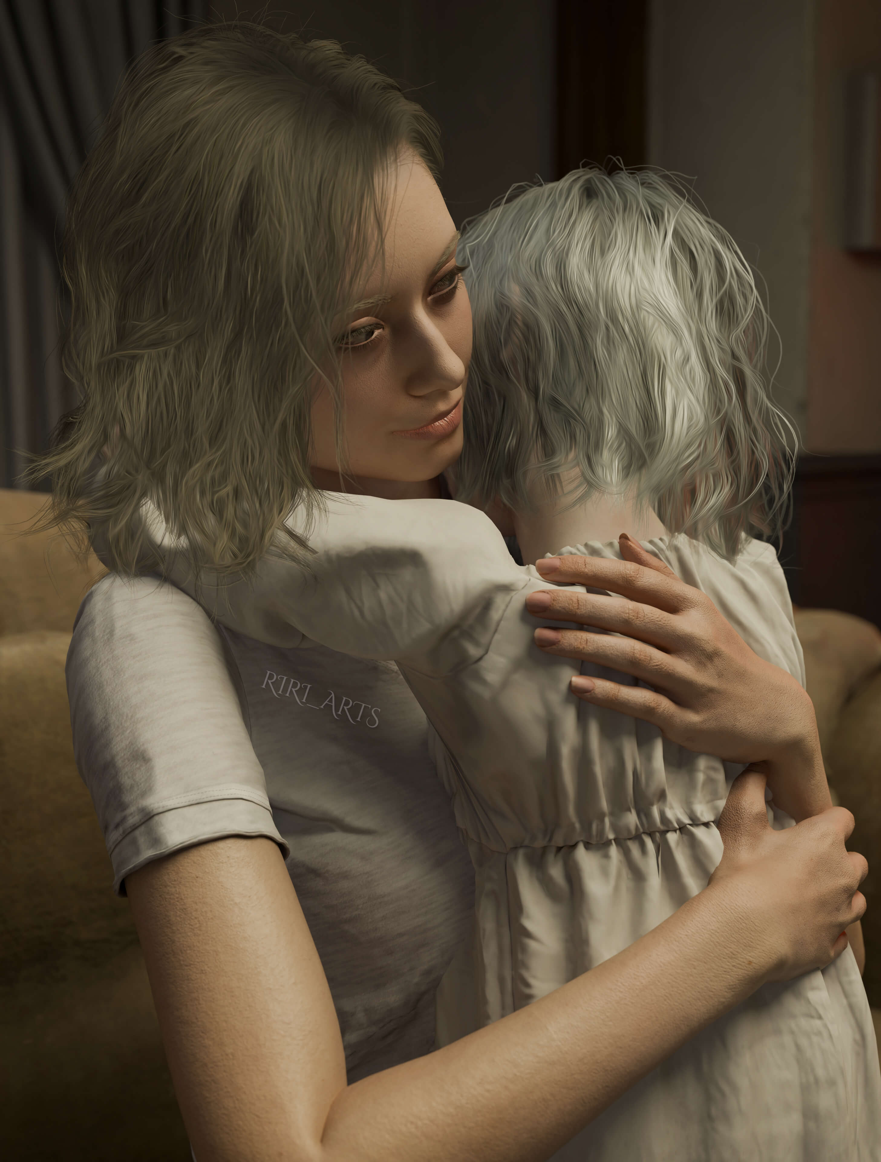 Grace x Emily 3D Render, Digital Art by Riri_Arts