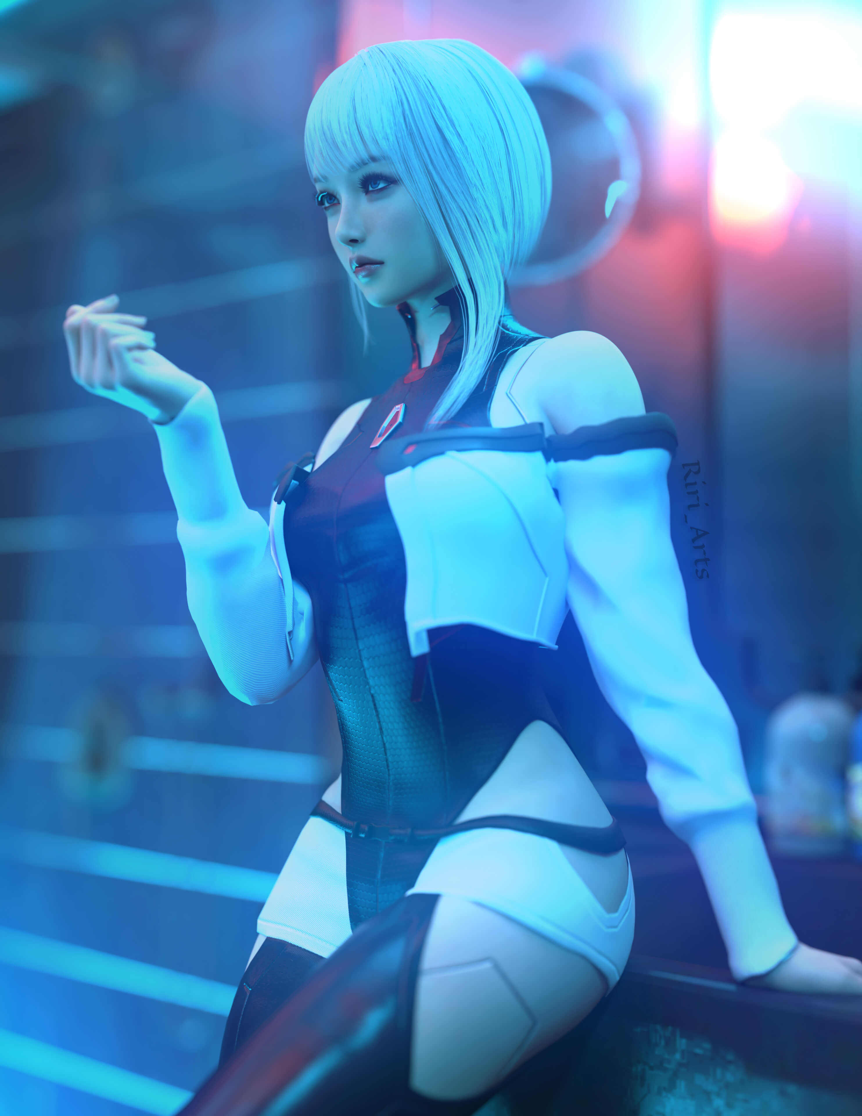 Lucy Cyberpunk 3D Render, Digital Art by Riri_Arts