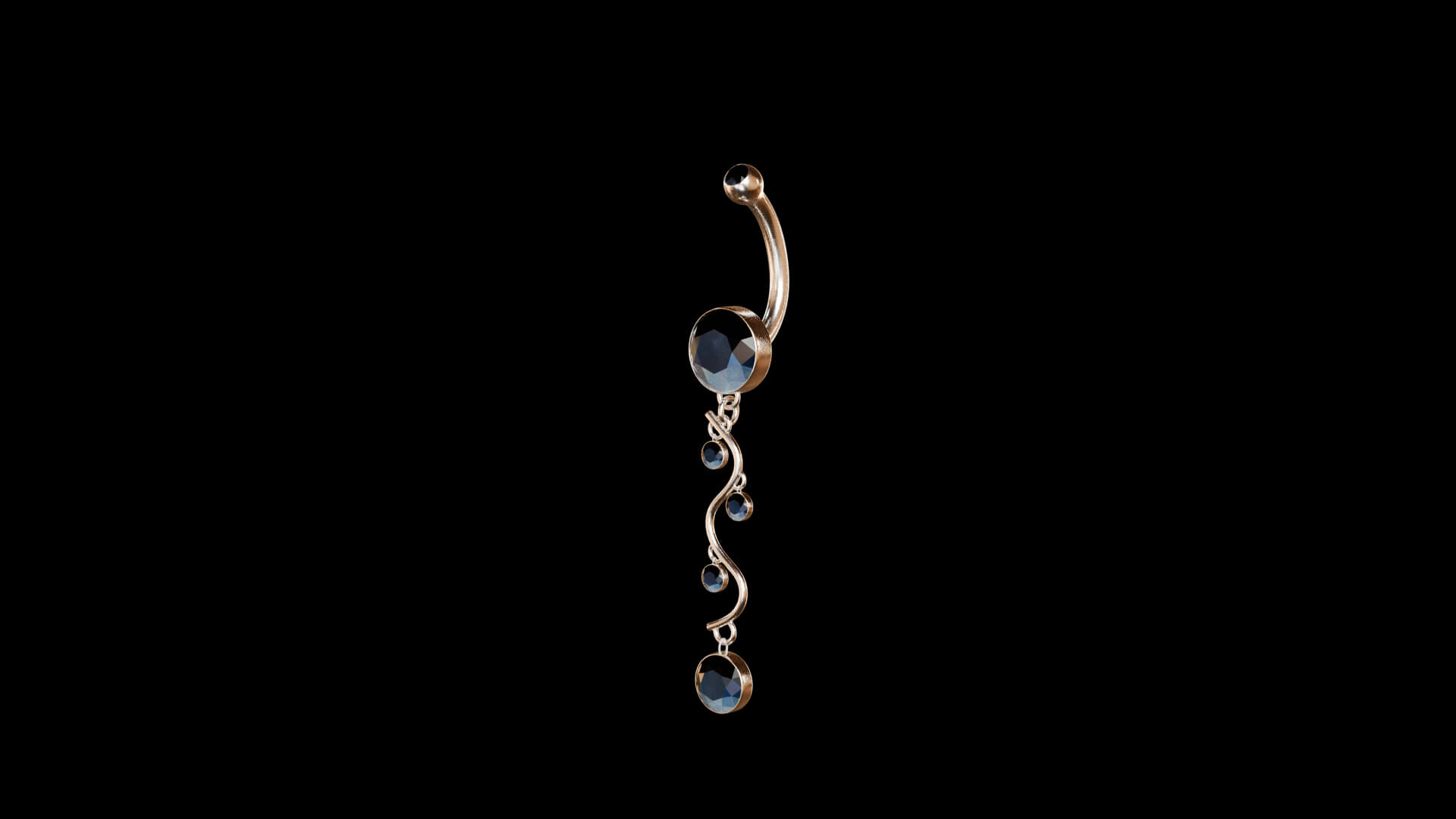 Collection of 6 Different Belly Piercing - 3D Model by RN95