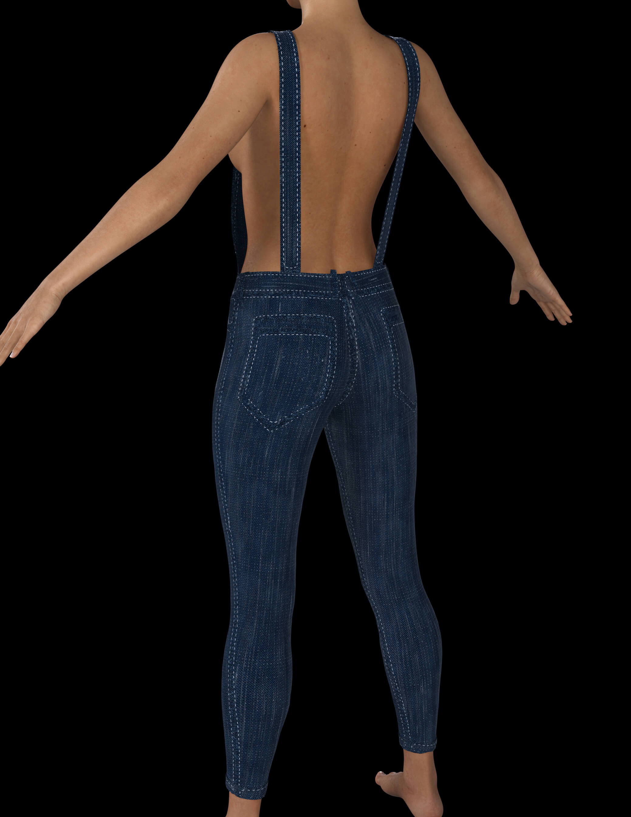 Jeans Bib Overall 2 Textures for Genesis 8 Female - Daz Content by RN95