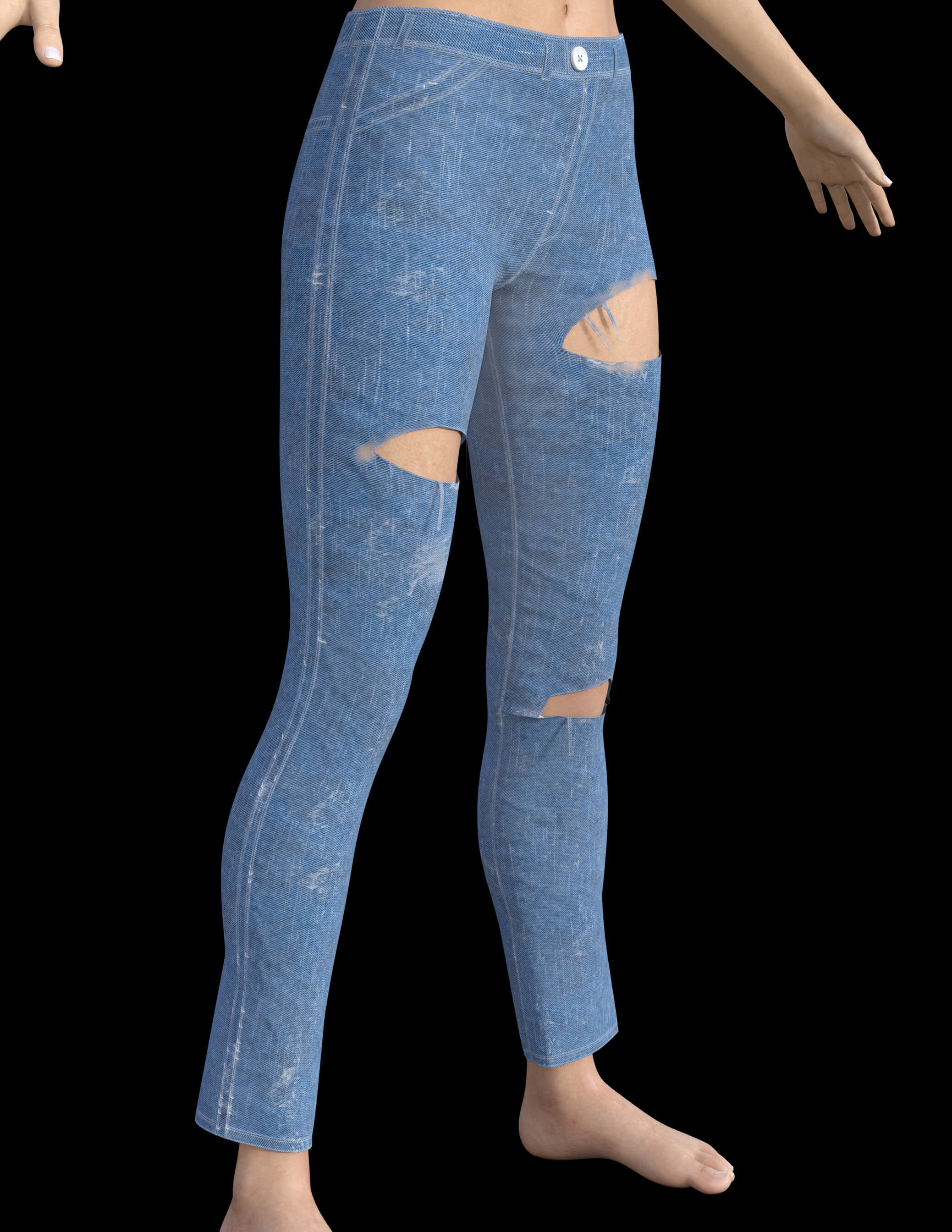 Ripped Jeans in 5 Different Colors for Genesis 8 Female - Daz Content ...