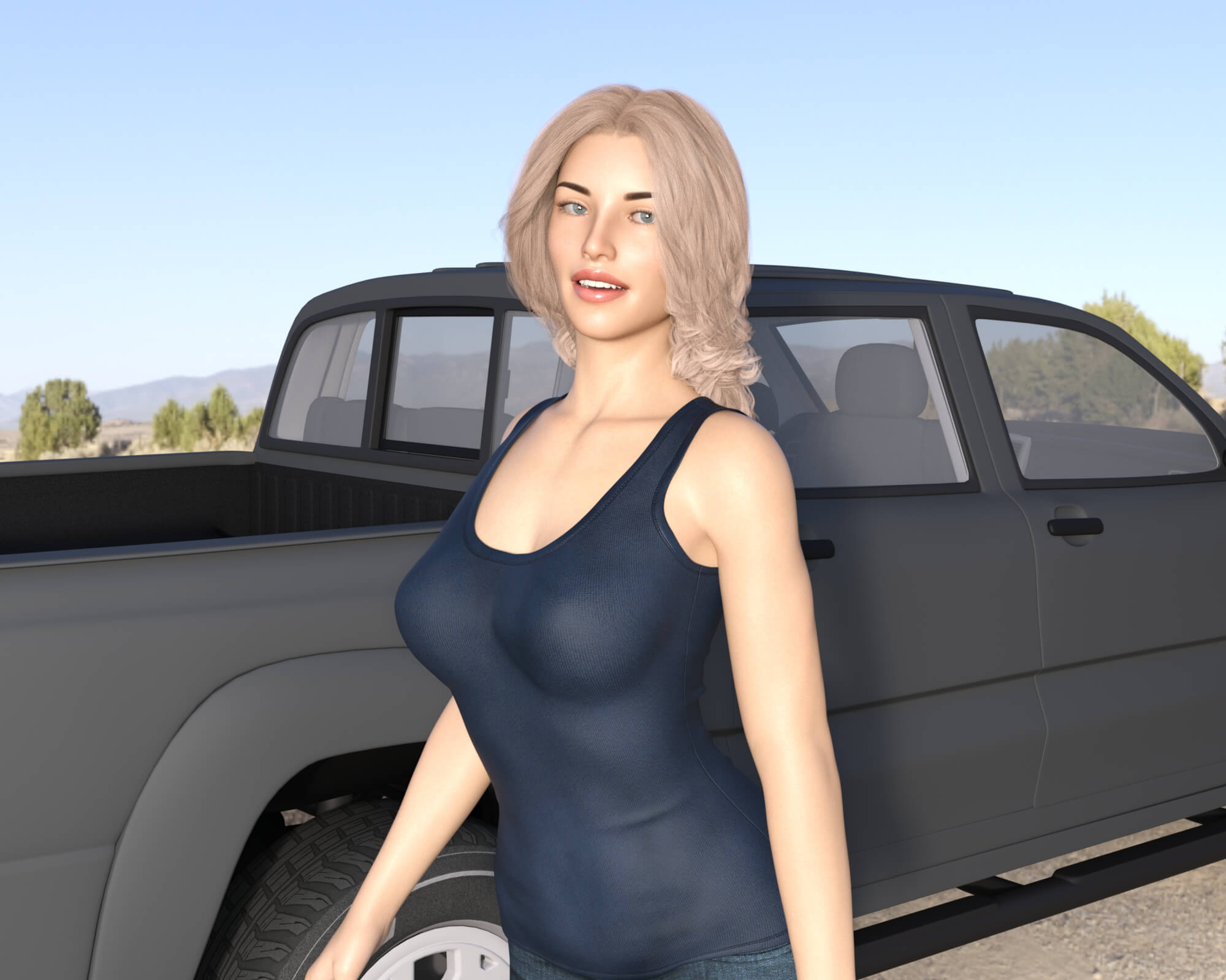 Alisha's Road Trip 3D Render, Digital Art by RNagao89