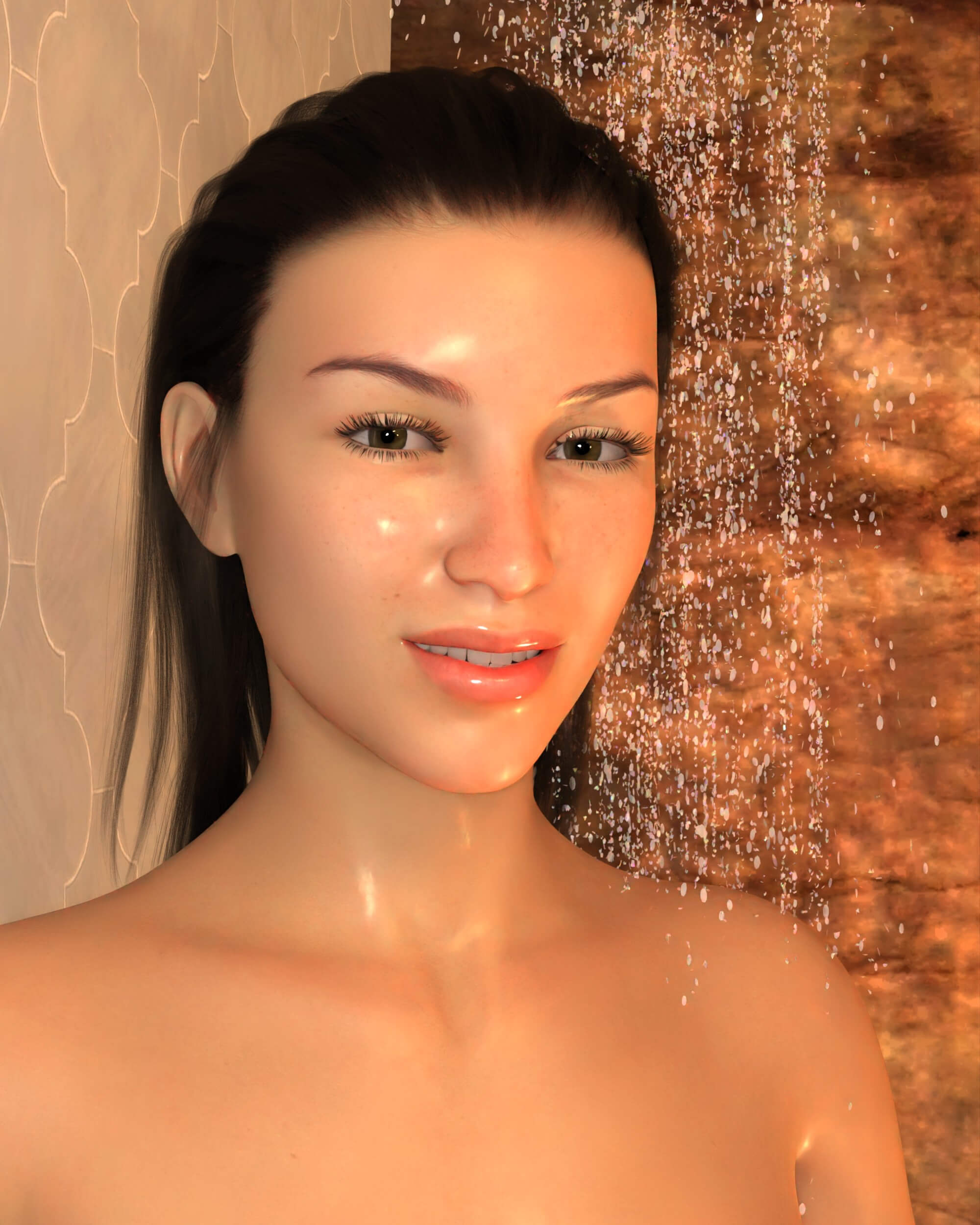 Shower Scene 3D Render, Digital Art by RNagao89