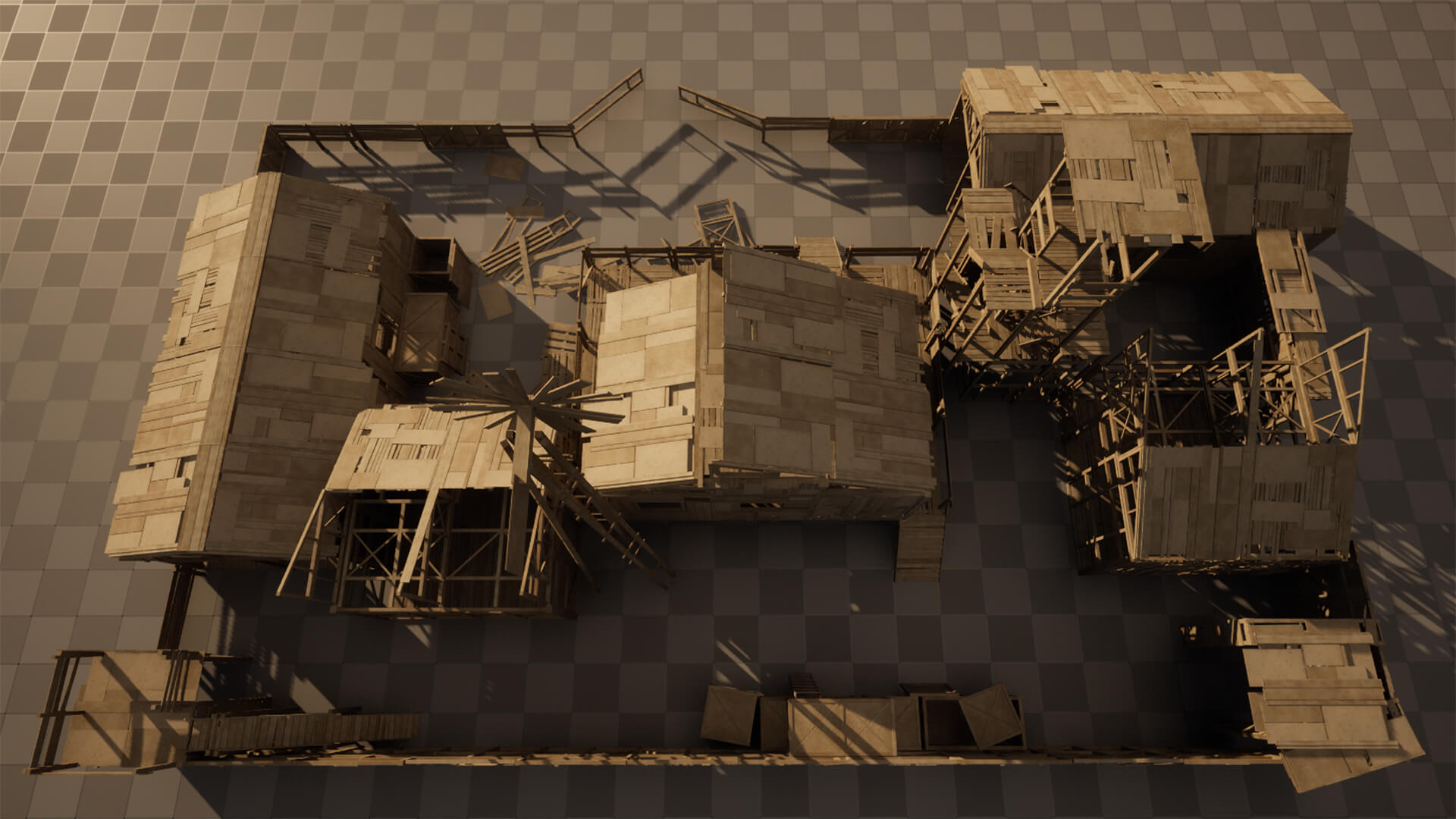 Slums Wood Plank Kit - 3D Model by Roa3d