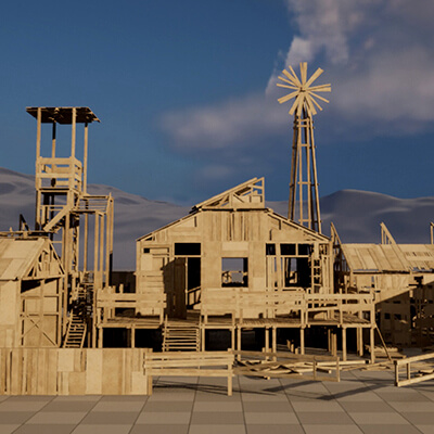 Slums Wood Plank Kit - 3D Model by Roa3d