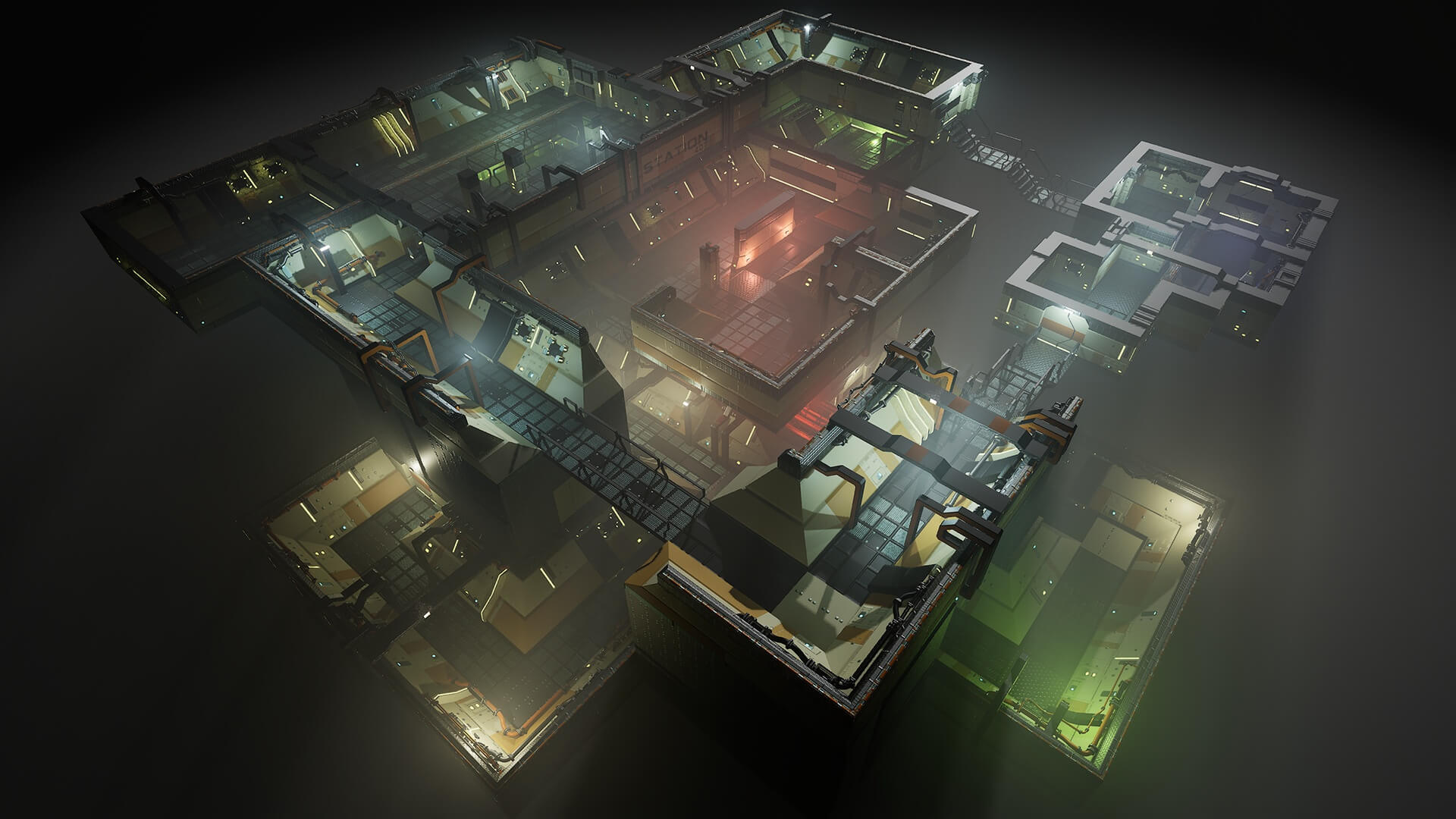 Topdown Sci-Fi Corridor Kit 3D Model by Roa3d