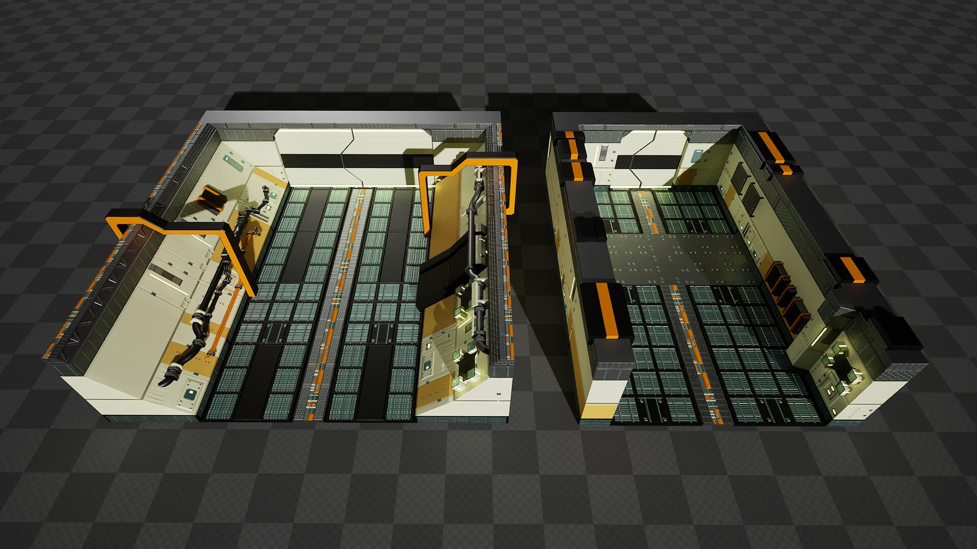Topdown Sci-Fi Corridor Kit 3D Model by Roa3d