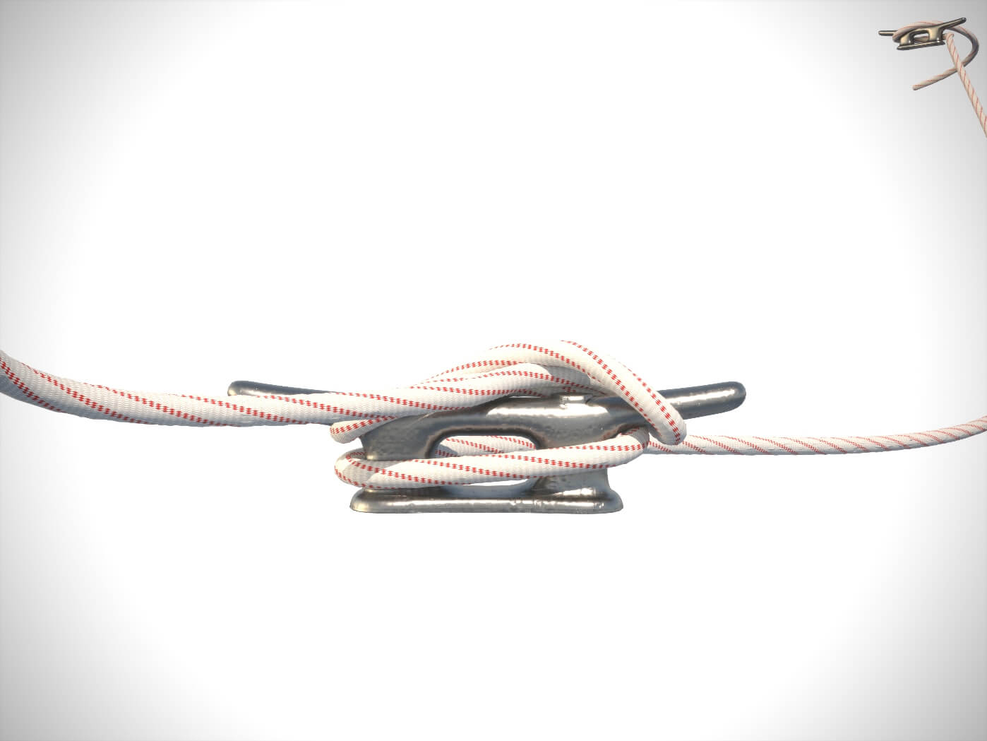 Cleat With Dock Line Low-Poly 3D Model by RobH2