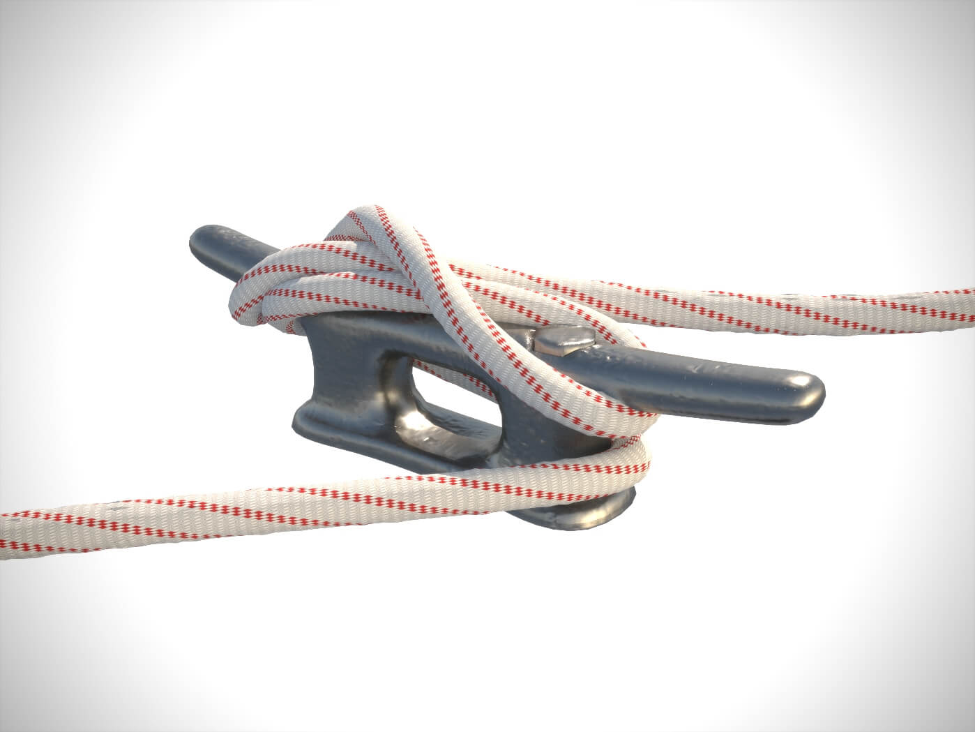 Cleat With Dock Line Low-Poly 3D Model by RobH2