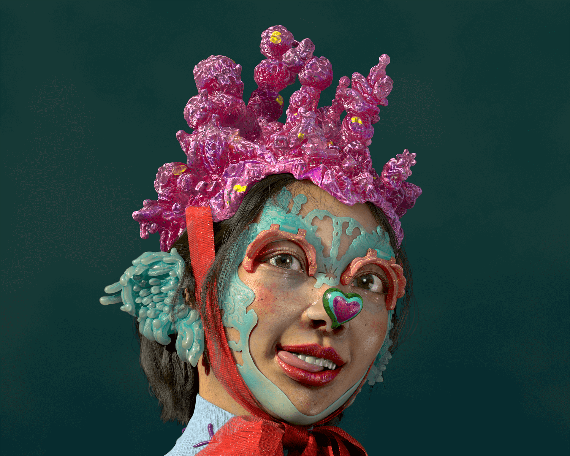 Roro Son and Iguana 3D Render, Digital Art by RodaNa