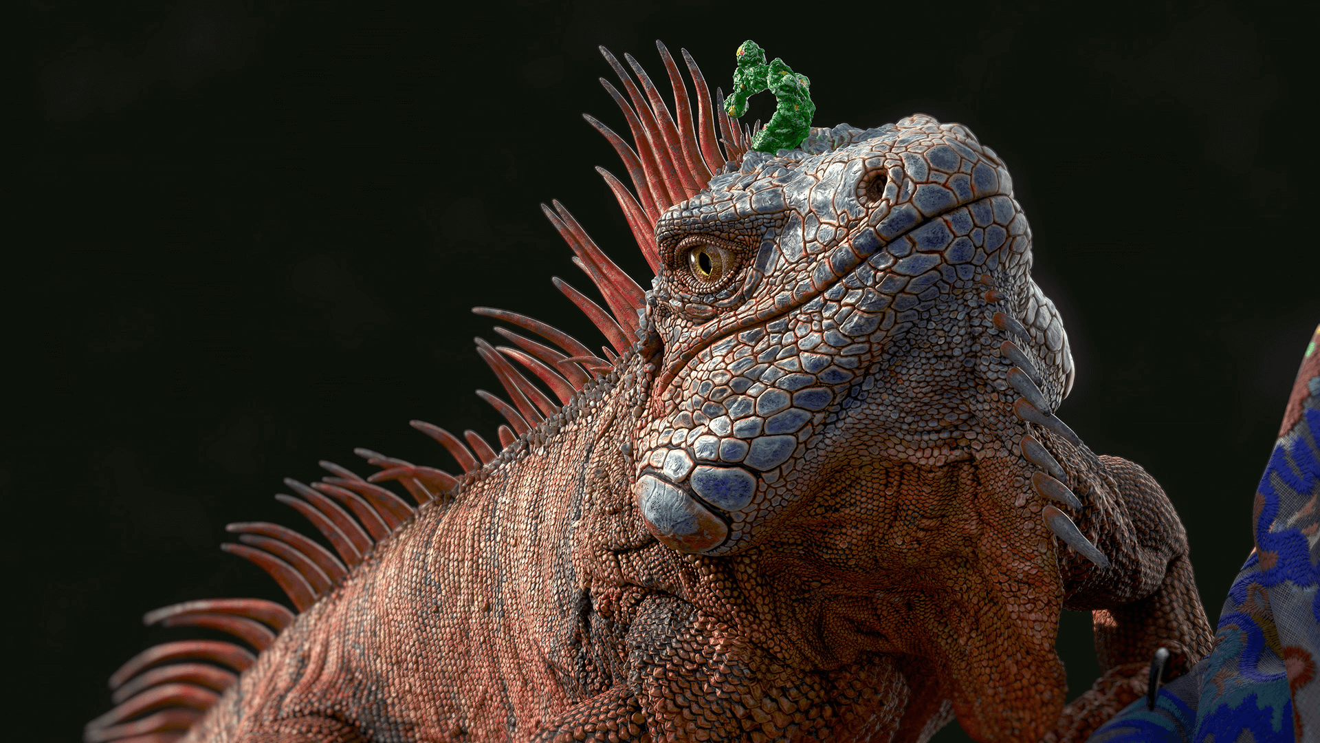 Roro Son and Iguana 3D Render, Digital Art by RodaNa