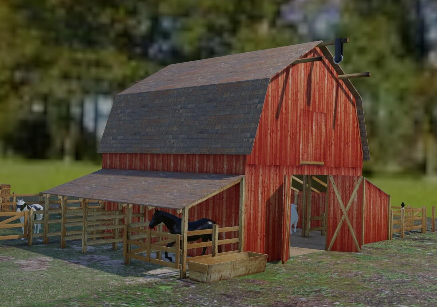Barn - 3D Model by RogerDS