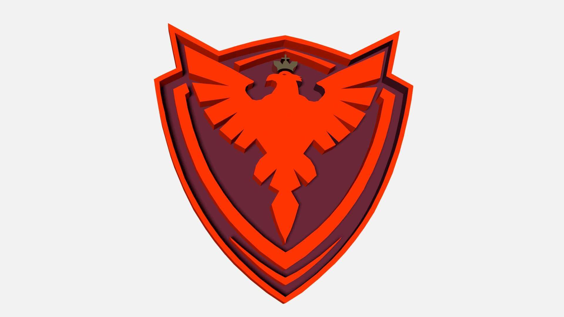 Bird on Shield - 3D Model by RogerDS