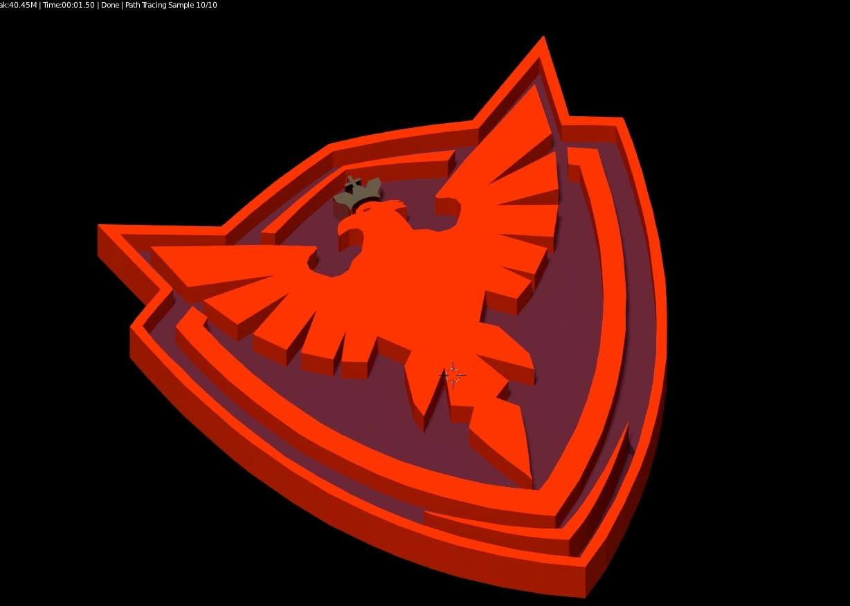 Bird on Shield - 3D Model by RogerDS