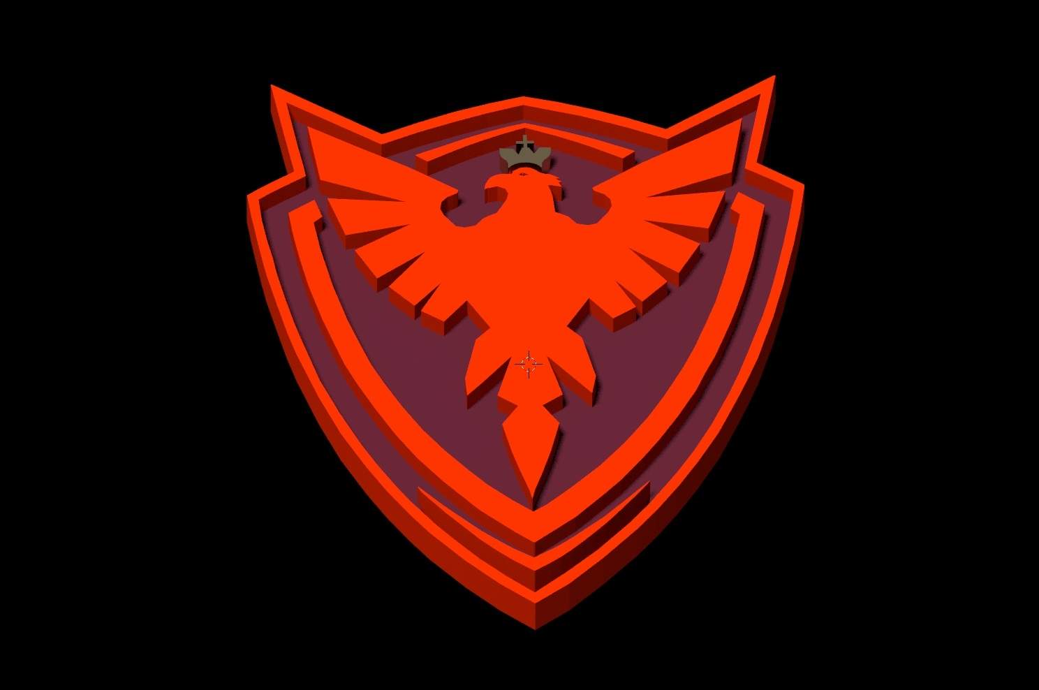 Bird on Shield - 3D Model by RogerDS