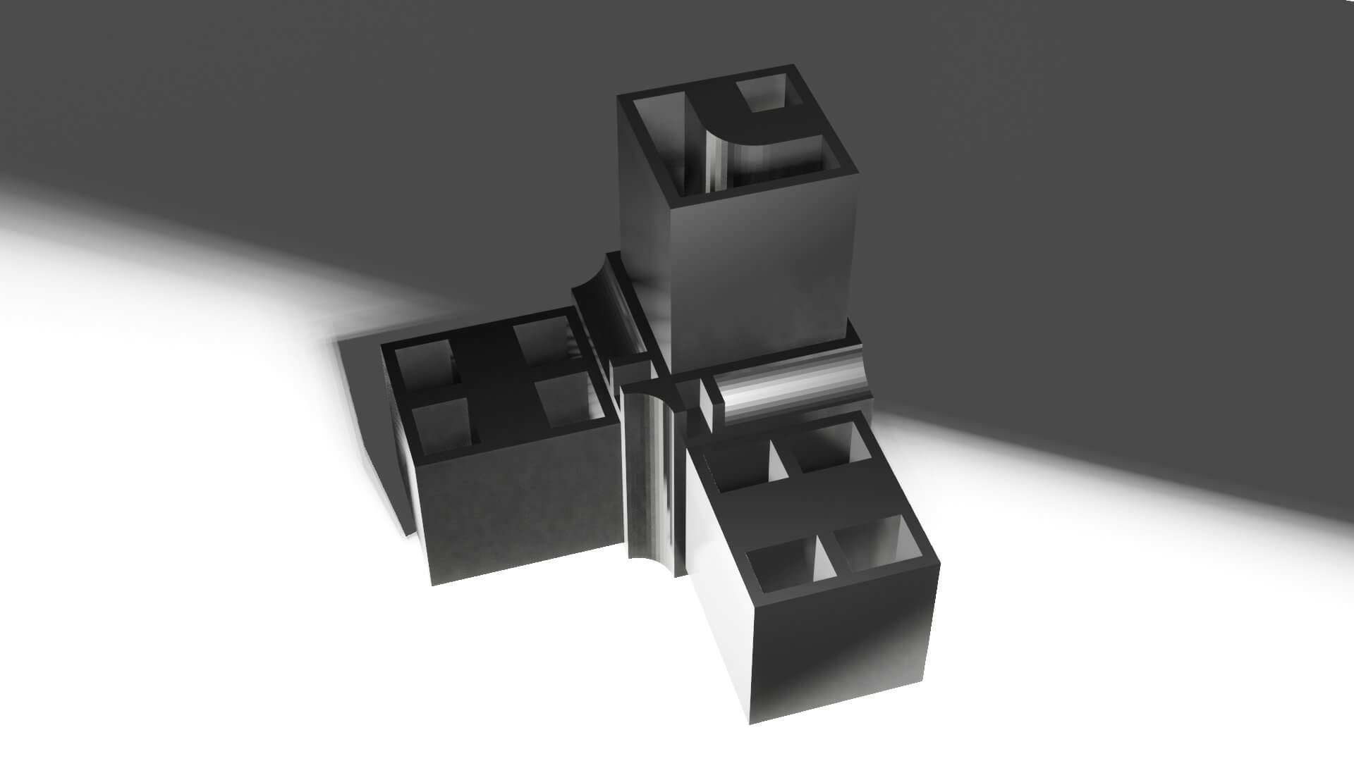Connector For Square Tubing - 3D Model by RogerDS