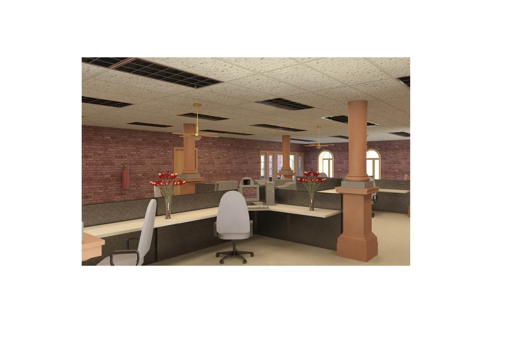 3 Story office building 1St floor office 3D Render by RogerDS